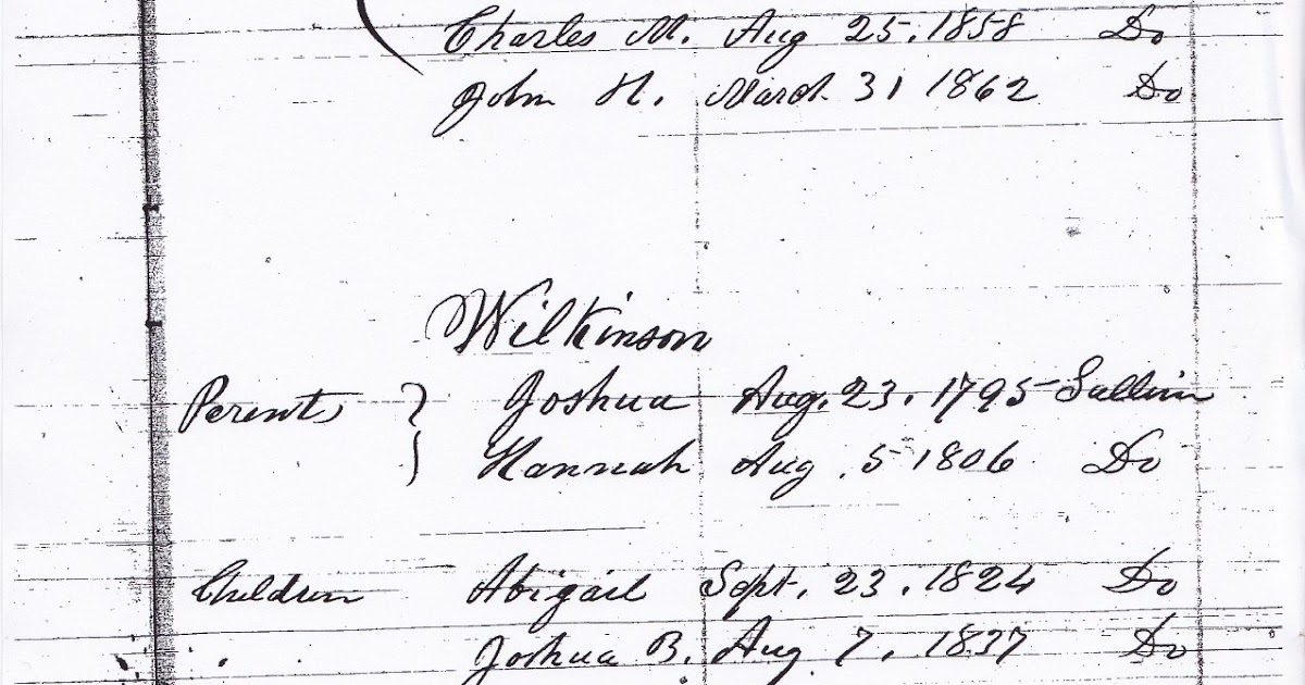 Nutfield Genealogy: A Mystery Branch of the Wilkinson Family Tree?