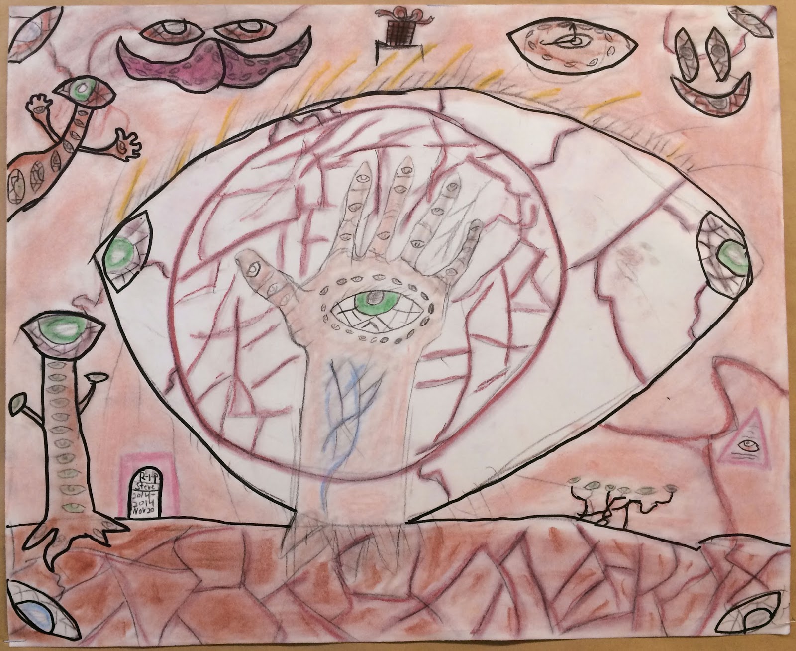 art teach art: Middle School Surrealist "Handscapes"