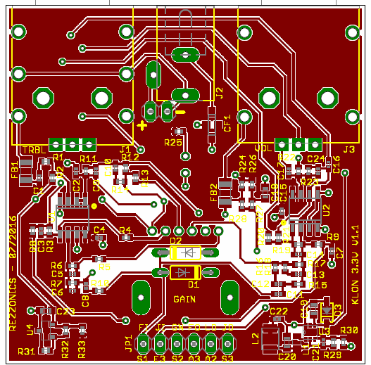 Rezzonics: Klon 3v3 Clone: Schematics and PCB layout
