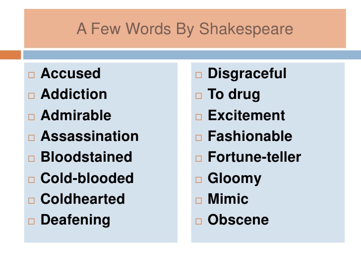 English Literature : Briefly Describe the Shakespeare language in ...