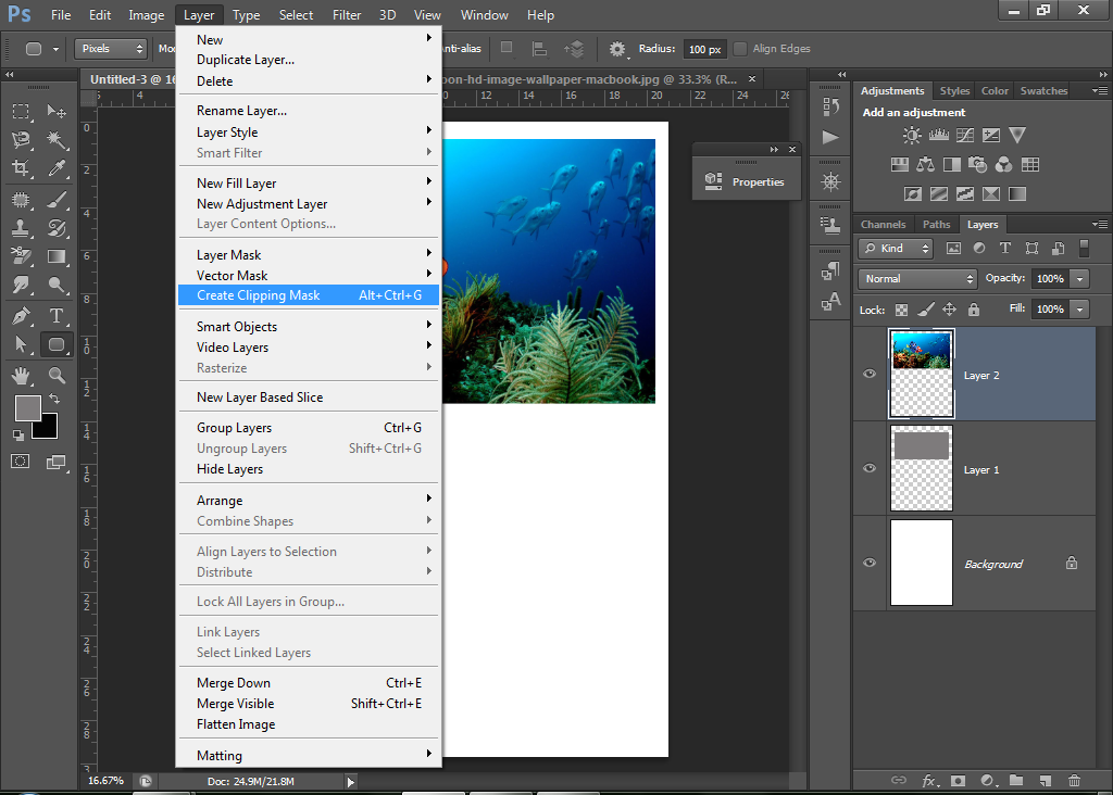 Photoshop Clipping mask tutorial