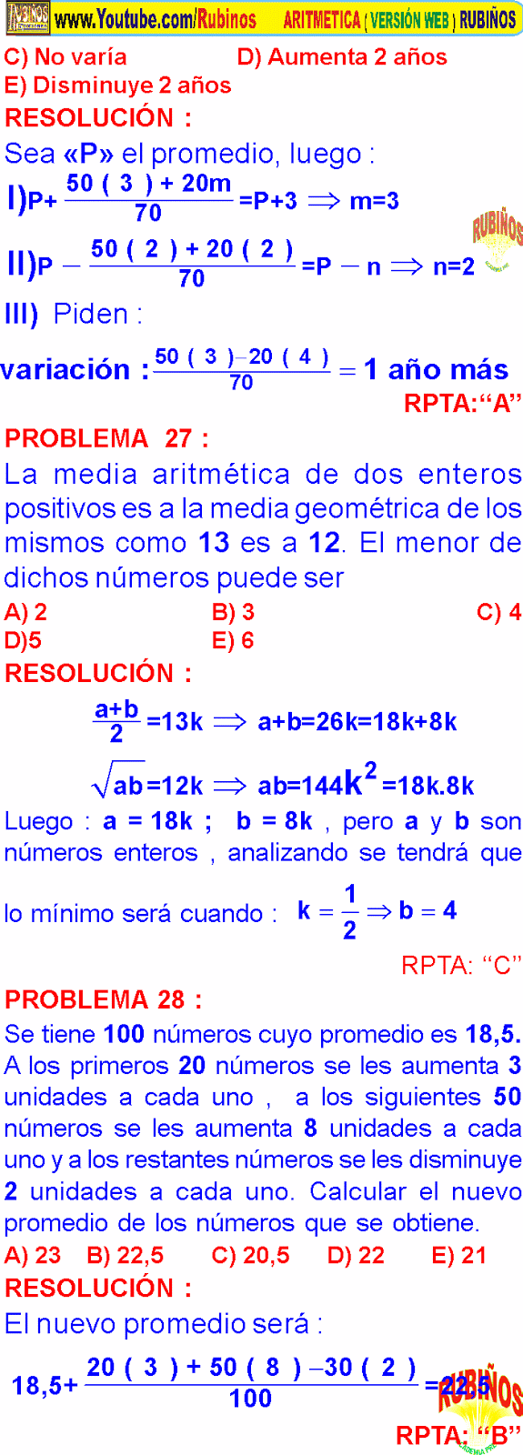 PROMEDIOS EJEMPLOS Y EJERCICIOS RESUELTOS