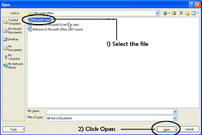 Microsoft Word - New, Open, Save and Save As command definition