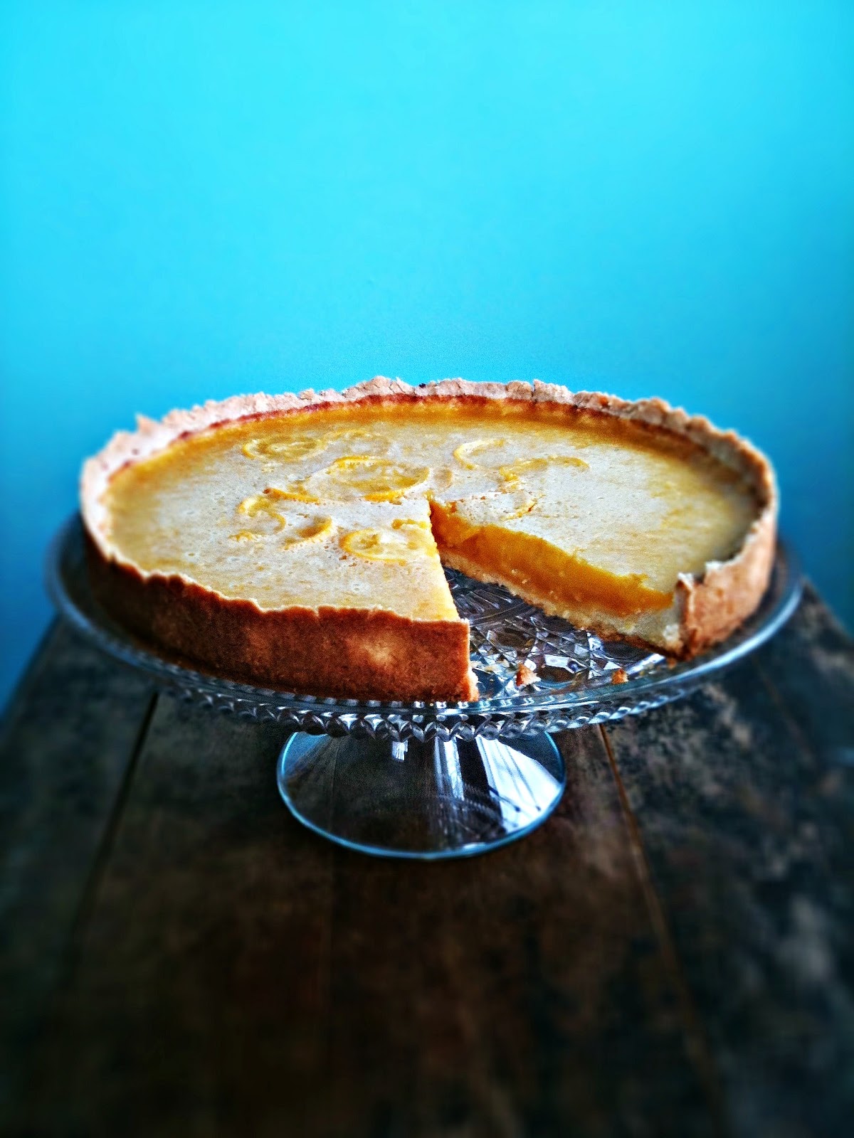 sweetsugarbean: Meyer Lemon Honey Tart with Salted Shortbread Crust