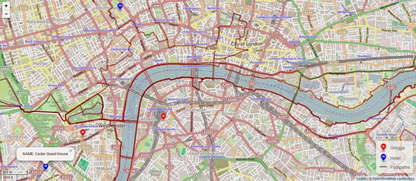 R tutorial for Spatial Statistics: Organize a walk around London with R