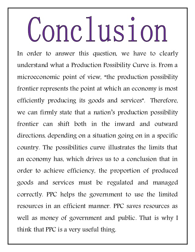 Economics Project:PRODUCTION POSSIBILITY CURVE (PPC)