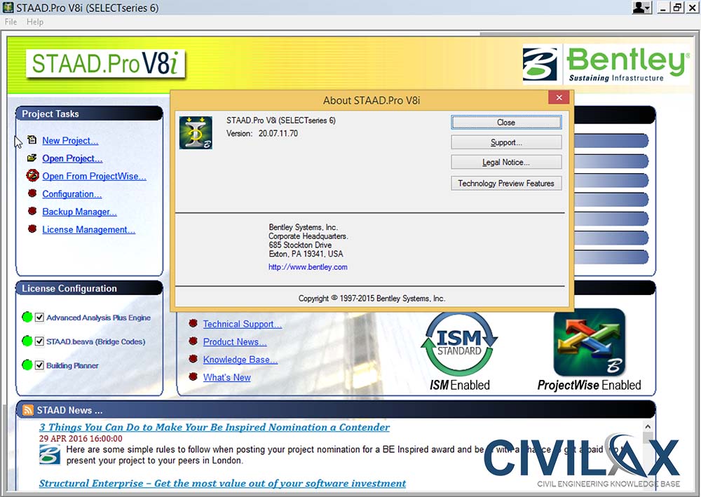 Create your success step: STAAD.Pro V8i SS6 version 20.07.11.90