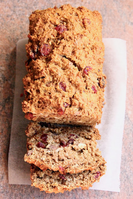 My Happy Place: honey wholewheat cranberry nut bread