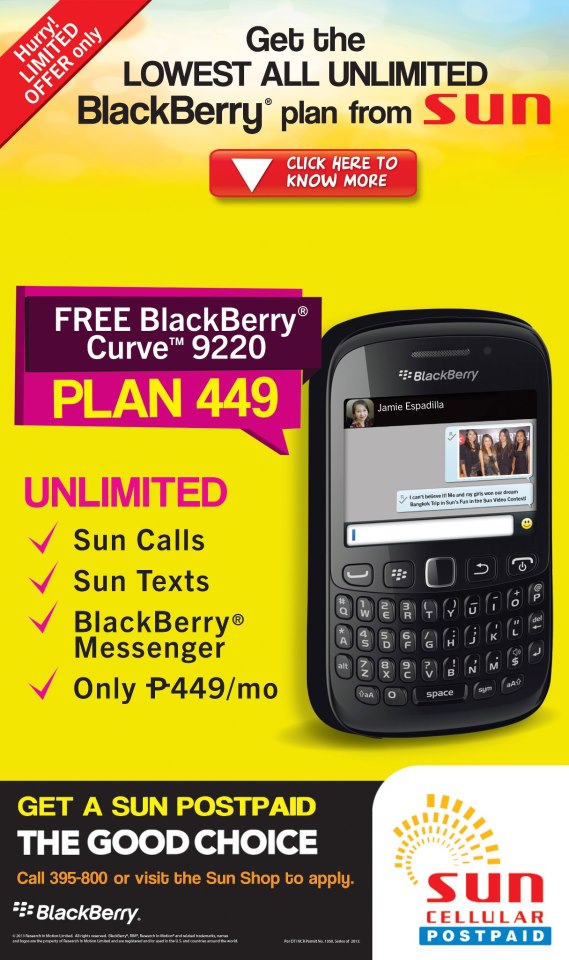 Blackberry Curve 9220 Sun Plan 499 - Lowest All Unlimited Blackberry ...
