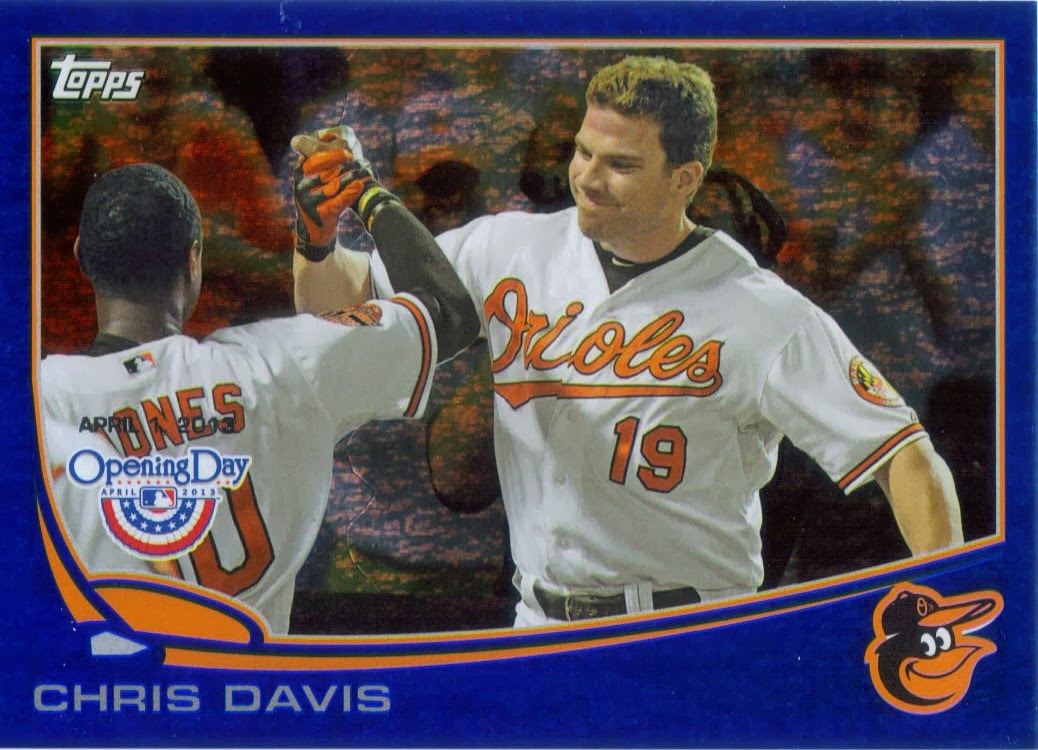 foul bunt: COMC Pickup - 2013 Topps Opening Day Chris Davis Blue Parallel