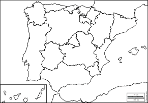 Diverticlaseando: MAPA POLÍTICO MUDO DE ESPAÑA DE CCAA