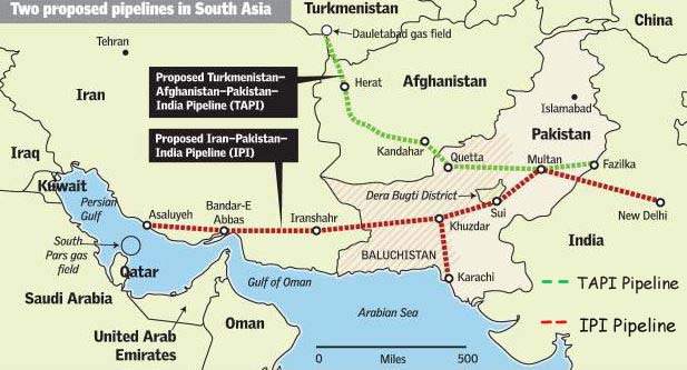 1800-kilometre-long Turkmenistan-Afghanistan-Pakistan-India (TAPI) Gas ...