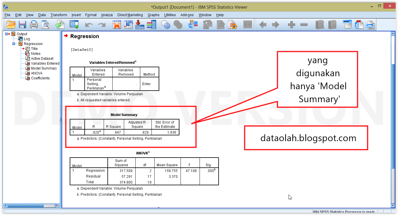 Langkah Mencari Sumbangan Efektif Regresi (R Square / Adjusted R Square ...