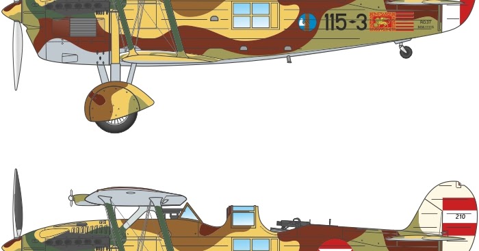 SH48183 - IMAM Ro.37 in 1/48 - side colour profiles