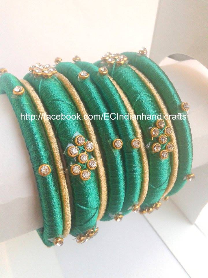 Easy Crafts - Explore your creativity: Silk thread bangle design- Part 2