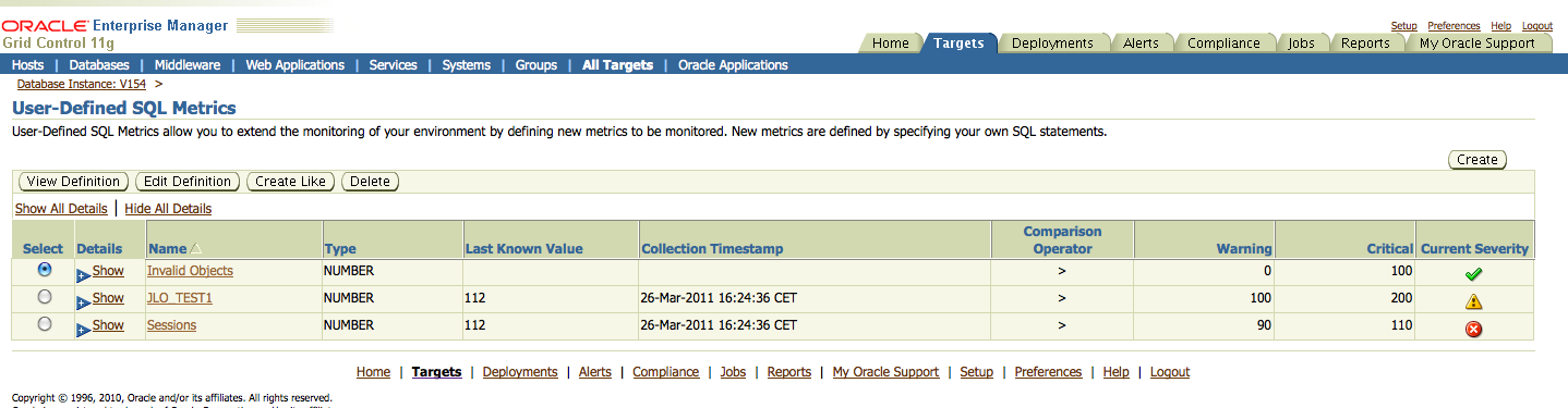 Johan Louwers - Tech blog: Oracle OEM and User-Defined Metrics Johan Louwers - Tech blog: Oracle OEM and User-Defined Metrics