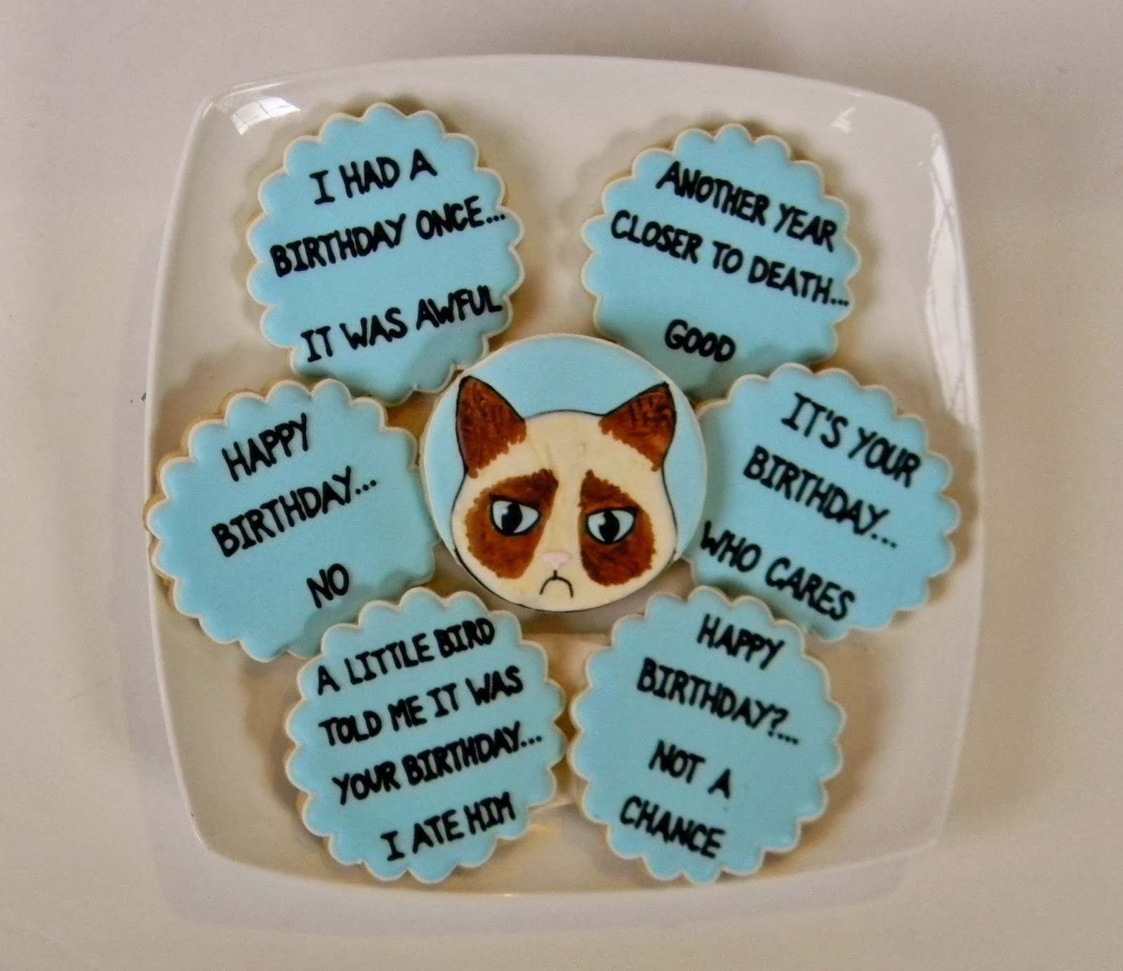Sweet Melissa's Cookies: Grumpy Cat Birthday Cookies