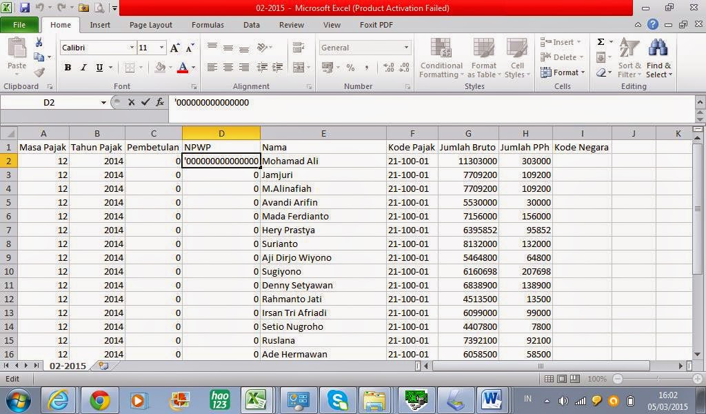 Contoh File Csv Pajak - Perumperindo.co.id