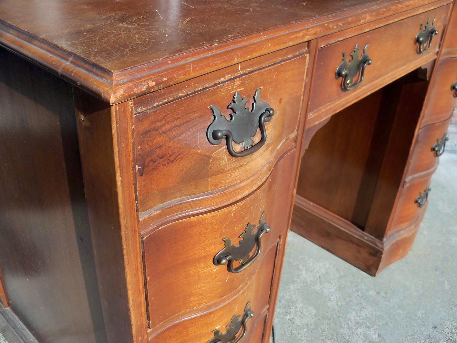 UHURU FURNITURE & COLLECTIBLES: SOLD Vintage Wood Desk with interesting ...
