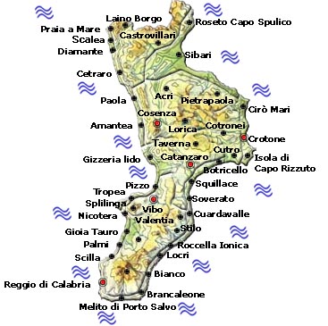 Calabria Maps Geographic Region | Italy Map Geographic Region Province City