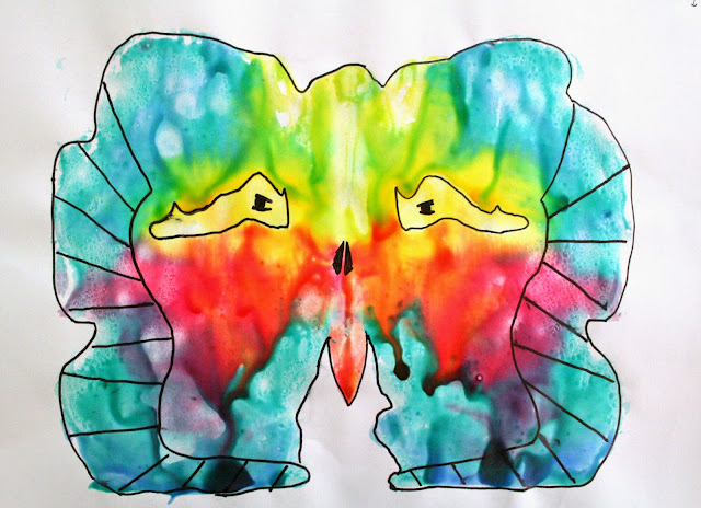 Monument Valley Regional Middle School Art Class: Decalcomania, 6th Grade