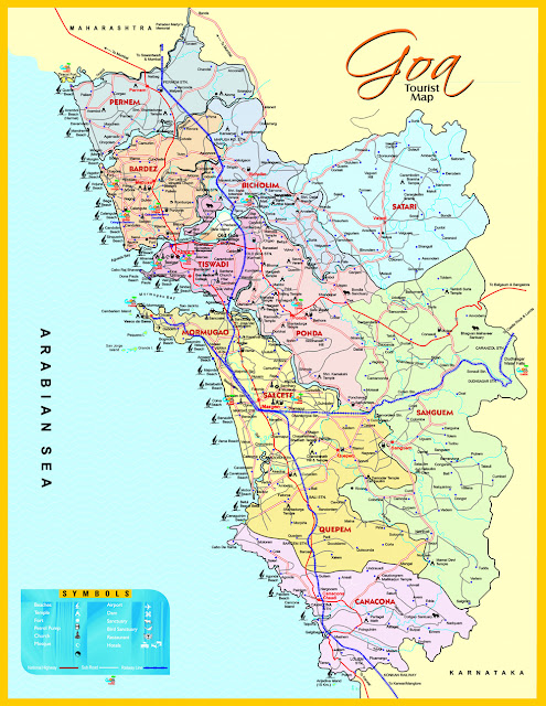 GOA TOURISM MAP / TOURIST PLACES IN GOA / BEACHES IN GOA ~ SOUTH INDIA ...