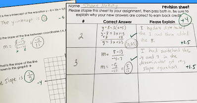 Scaffolded Math and Science: Simple math test corrections template for ...