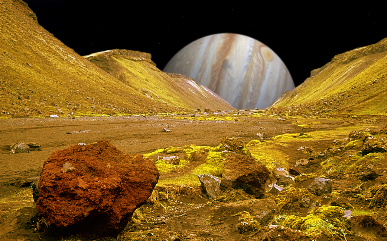 Vista artística desde la superficie de Ío ©Jason Perry