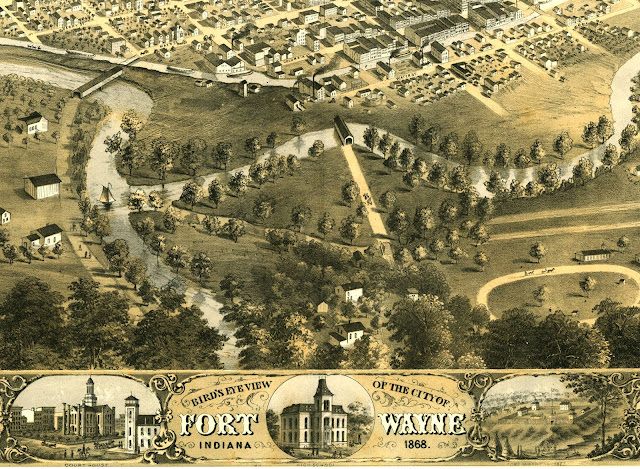 Towns and Nature: Fort Wayne, IN: 1868 and 1880 Map