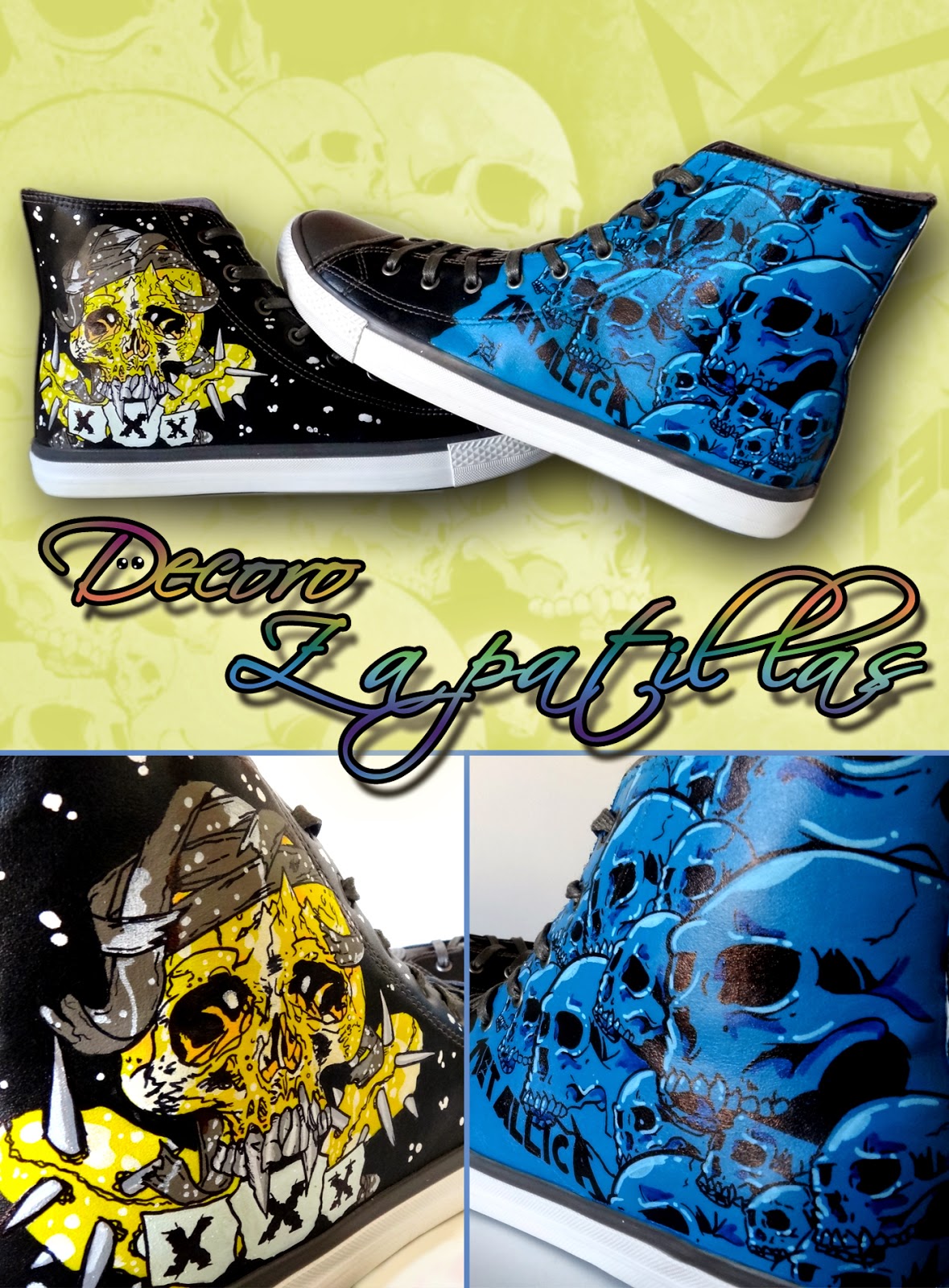 Decorozapatillas: Calaveras rockeras