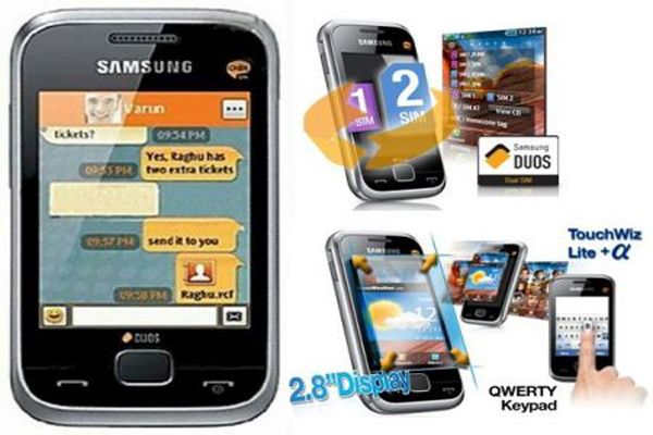 Samsung Champ Deluxe Duos C3312 Ponsel Dual SIM Card GSM Dengan Harga ...