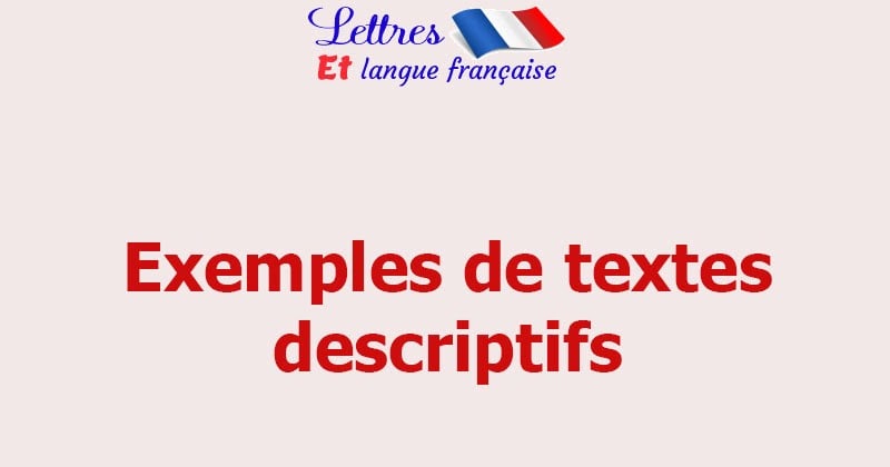 Exemple de texte descriptif
