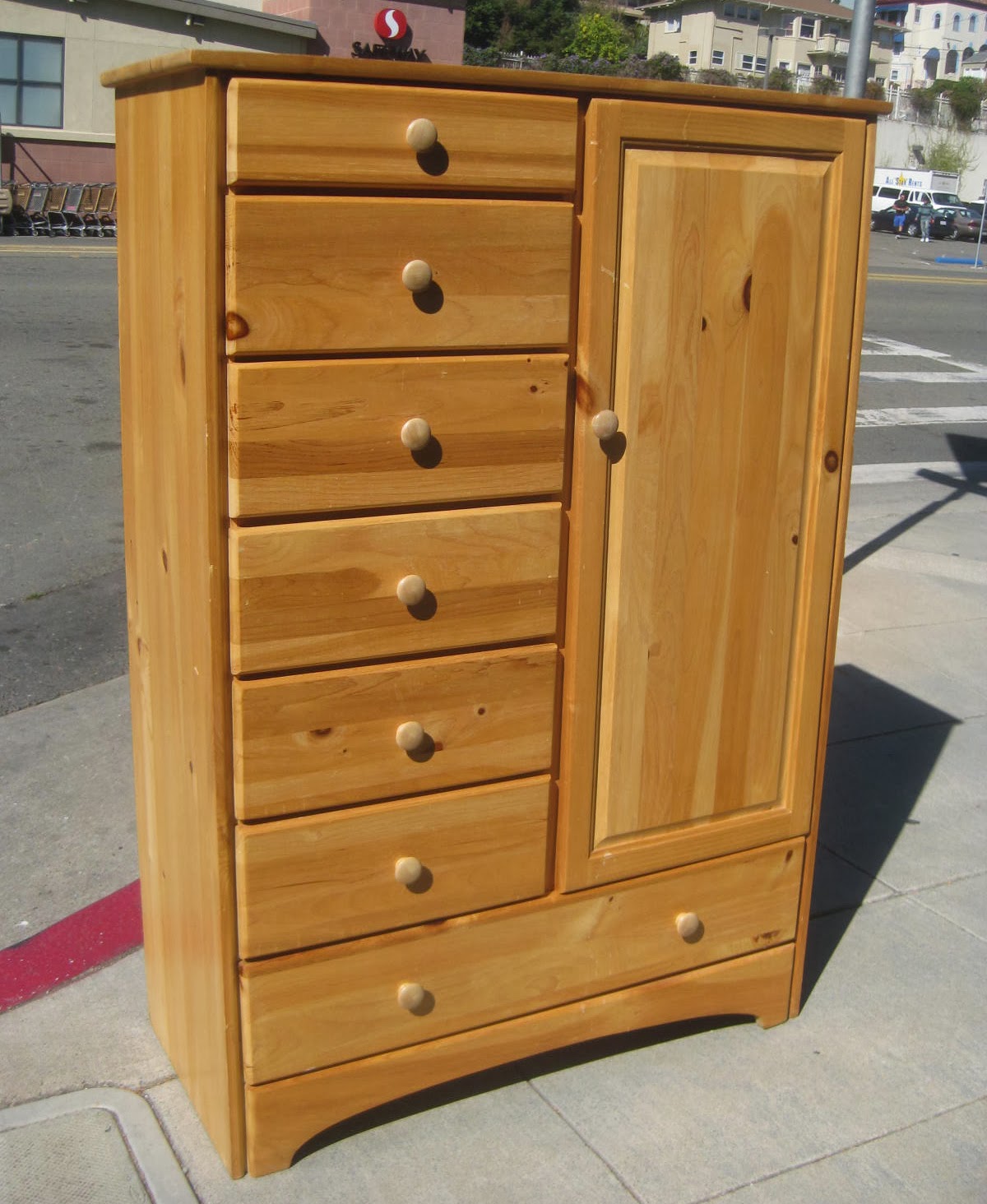 UHURU FURNITURE & COLLECTIBLES: SOLD - Pine Chifferobe - $125