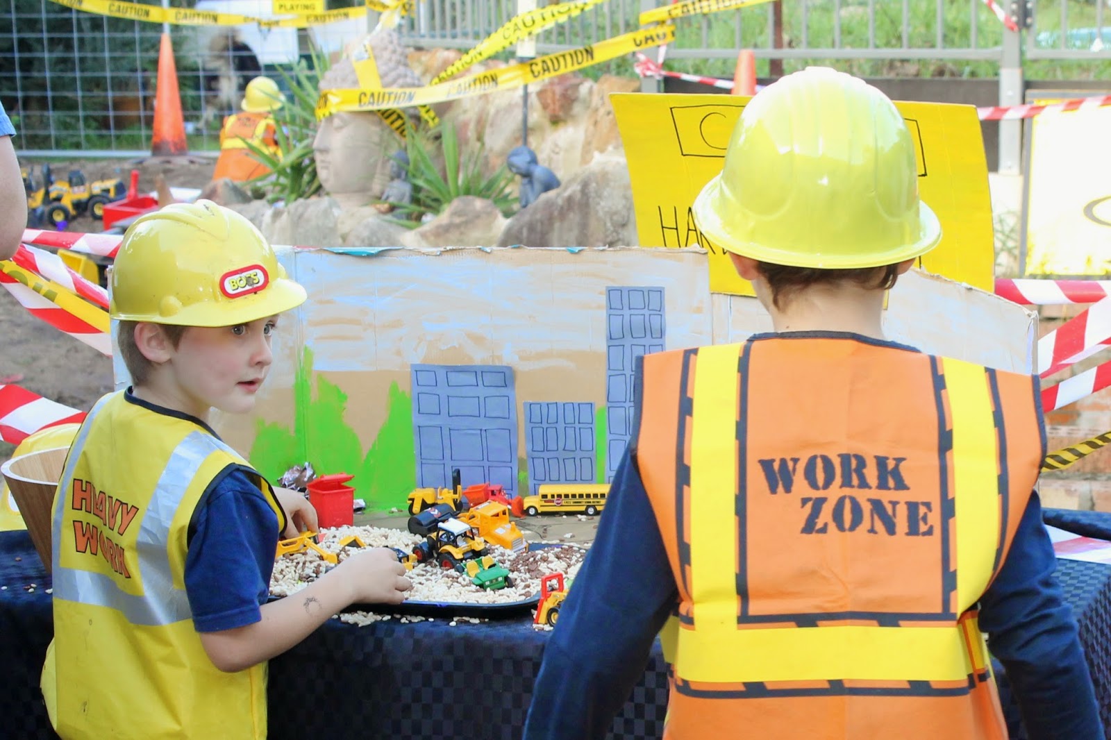 Adventures at home with Mum: Child-made Construction Small World Backdrop
