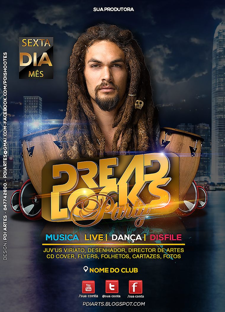 DreadLocks Party Flyer PSD - PDI ART WORKS