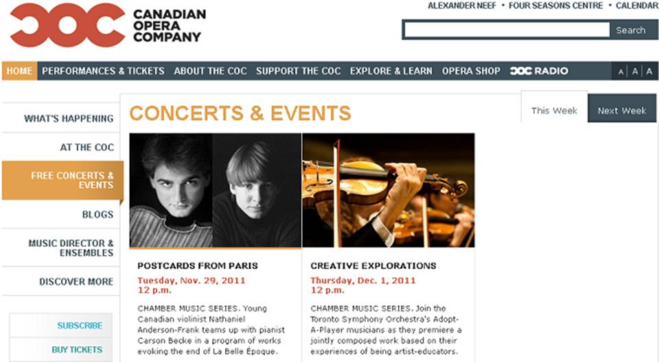 The Arts Junction: Four Seasons Centre: Chamber Music Concerts ...