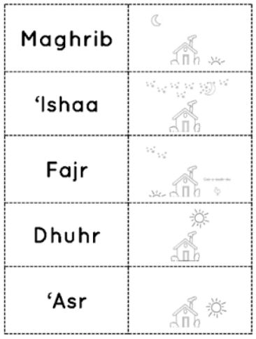 Iman's Home-School: 5 Daily Prayers ~ Names and Order Learning Pack