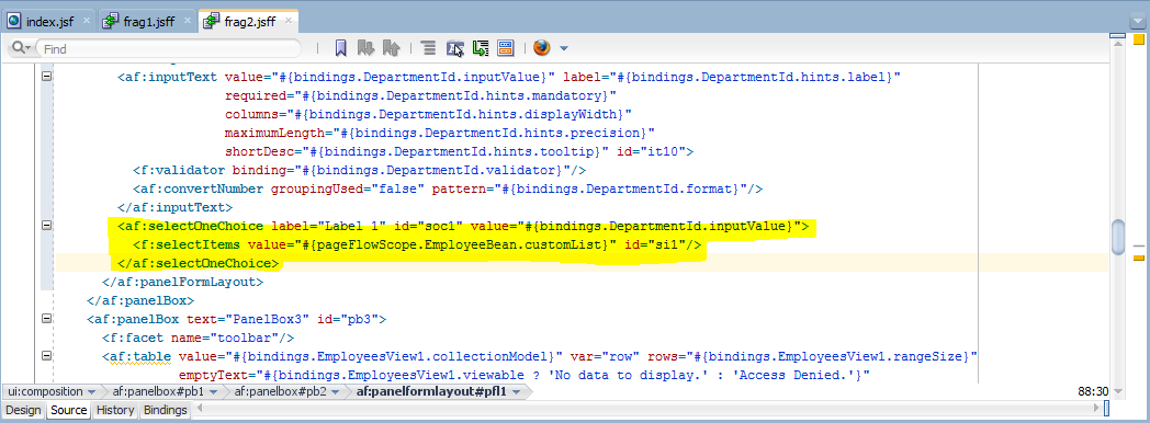 ADF Filter LOV View Object , af:selectOneChoice Programmatically