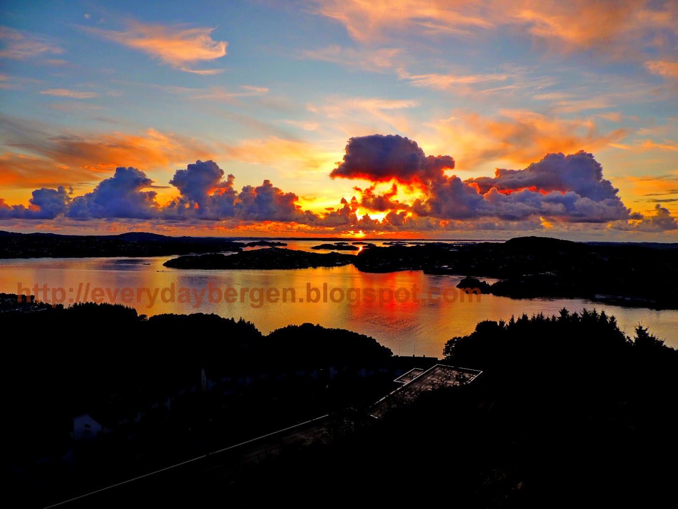 Yesterday`s amazing sunset over Bergen.