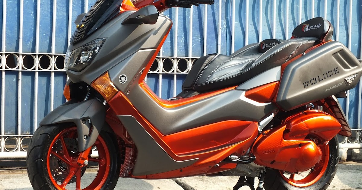Ngecat MOTOR: YAMAHA NMAX CUSTOM PAINT TWO COLOR GUN METAL & ORANGE CANDY