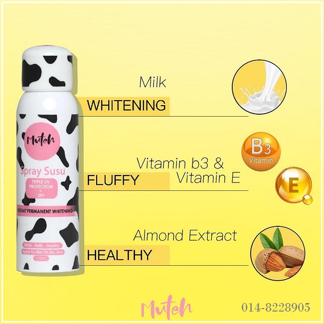 MUTEH Spray Susu Cerah Dalam 10 Saat! - Makeup Viral Terlaris & Terbaik!