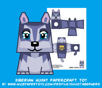 Ninjatoes' papercraft weblog: Cute Siberian Husky papercraft toy!