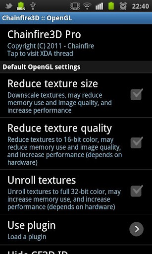 Galaxy Mini actualizado: Chainfire 3D