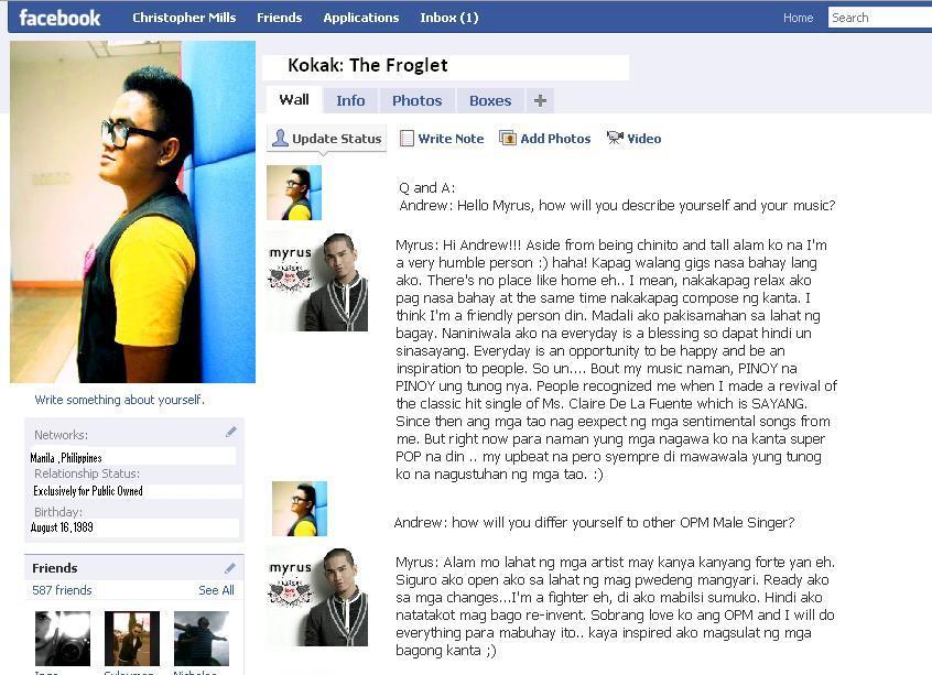 Kokak: The Froglet: An Interview With Myrus - The Sentimental Prince of ...