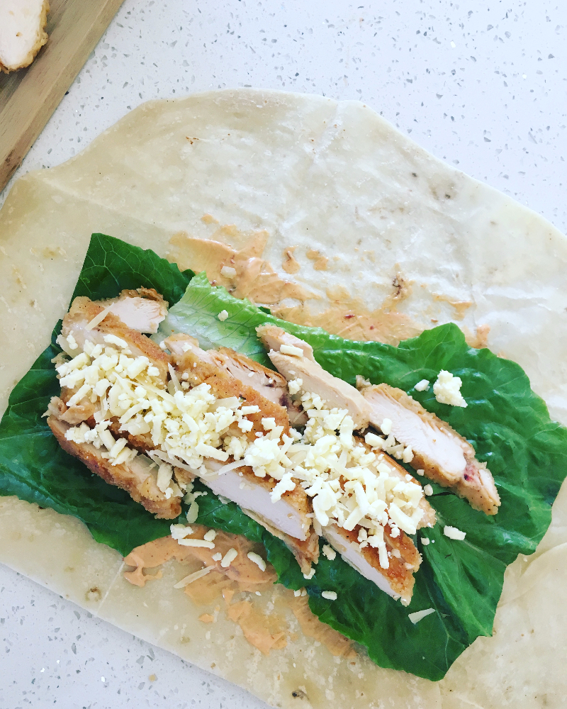 Wraps de pechuga picante - Delirios de Cocina