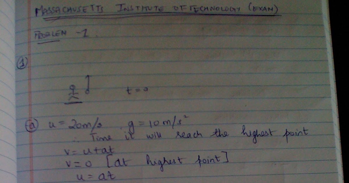 EDUBlog: Massachusetts Institute Of Technology(MIT) Exam Paper - Solutions