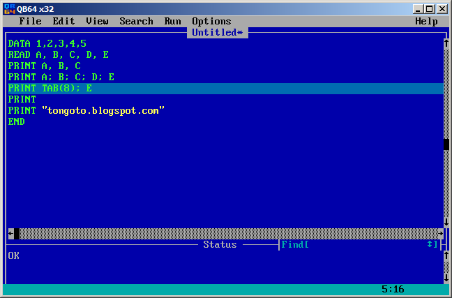 Pemrograman QBASIC part 1 - Catatan Si Tongo