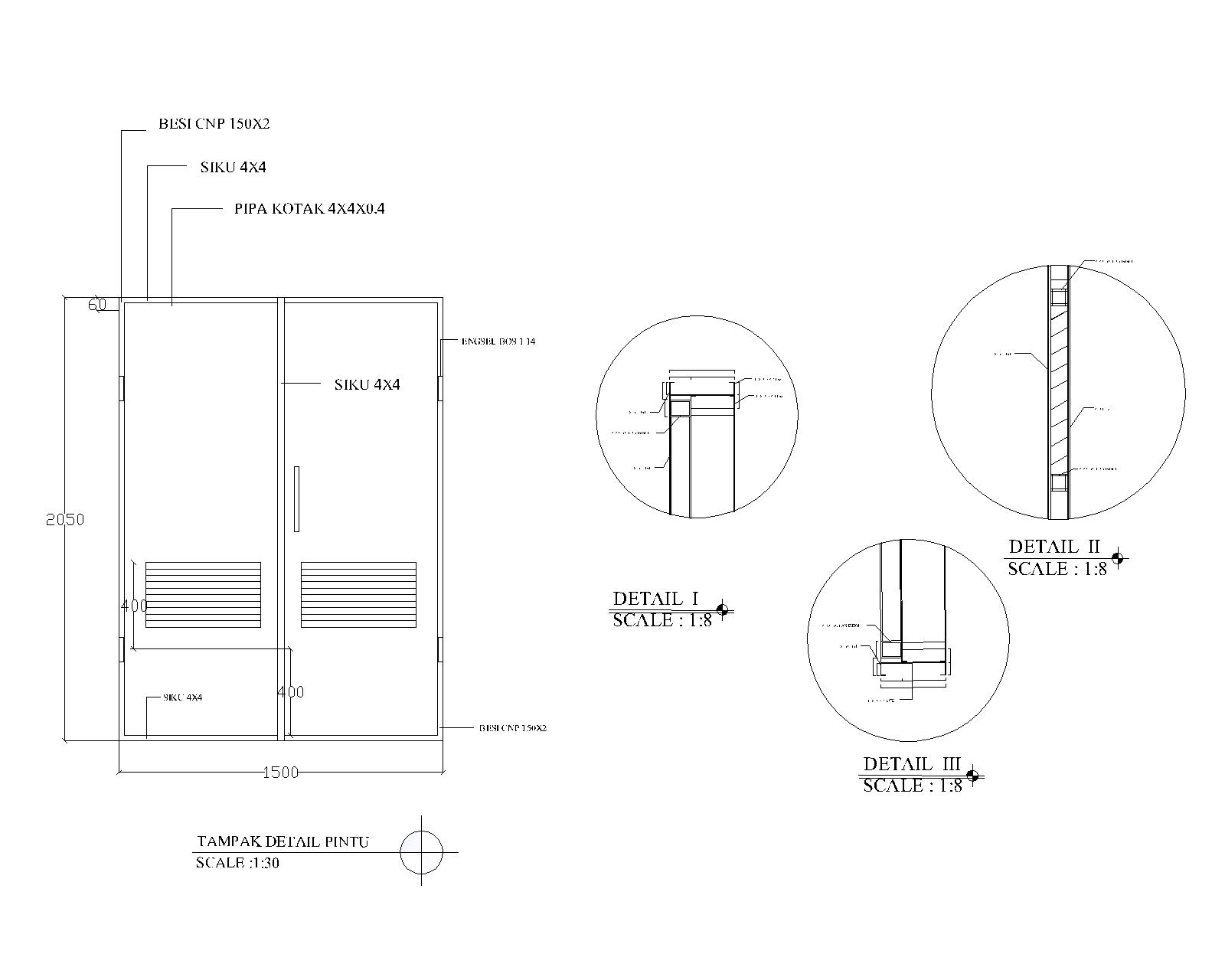 Design AutoCad Wahyu: GAMBAR DETAIL PINTU SEDERHANA