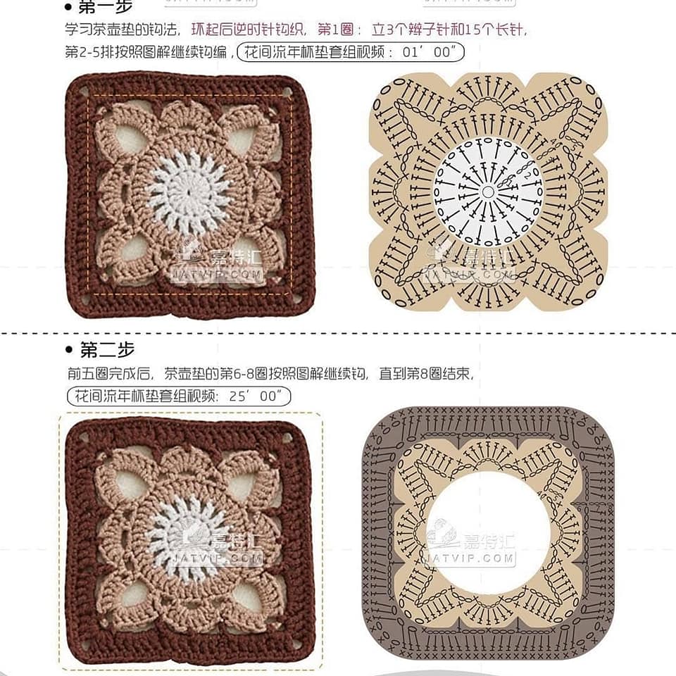 crochelinhasagulhas: Square em crochê