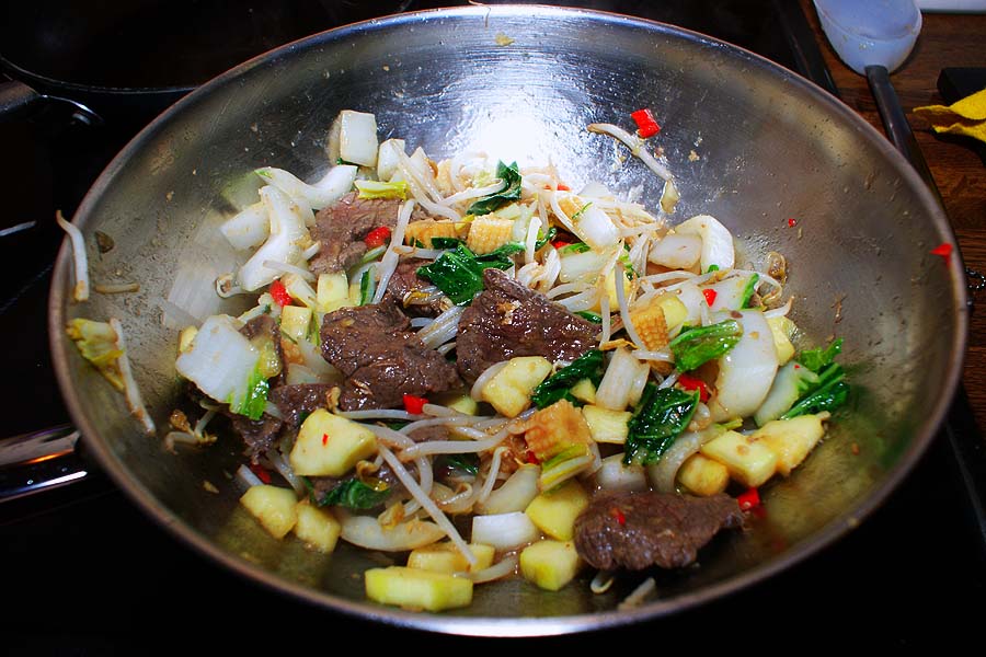 Chapelure: Wokken met rundvleesen teriyaki paddestoelen